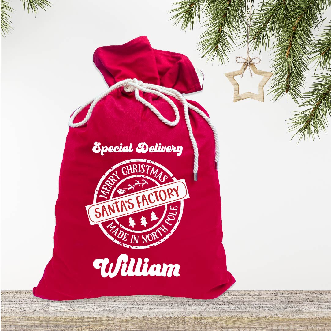Santa's Factory | Personalised Santa Sacks Australia – Bespoke Baby & Kids