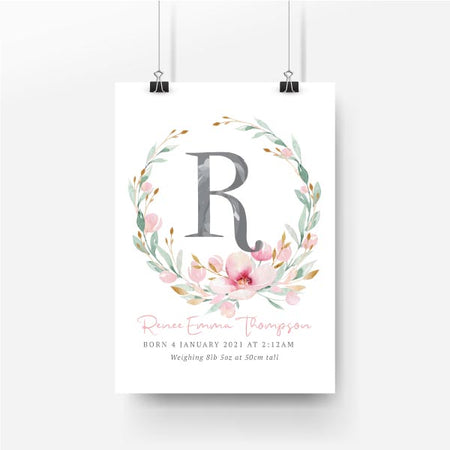 Personalised Baby Wall Art | Personalised Birth Details | Bespoke Baby ...